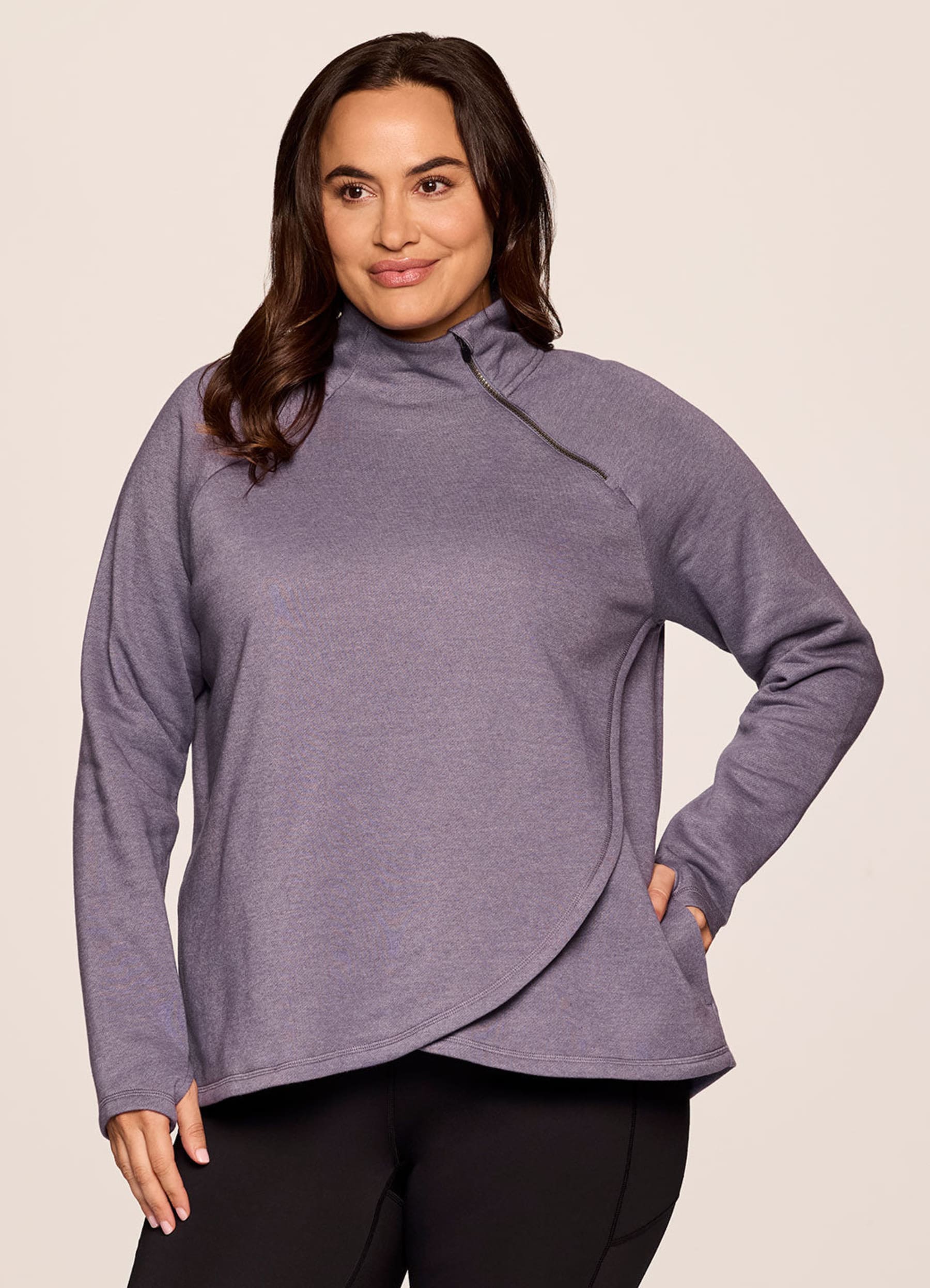 Plus Prime Ready To Roll Fleece Zip Mock Neck Pullover - RBX Active
