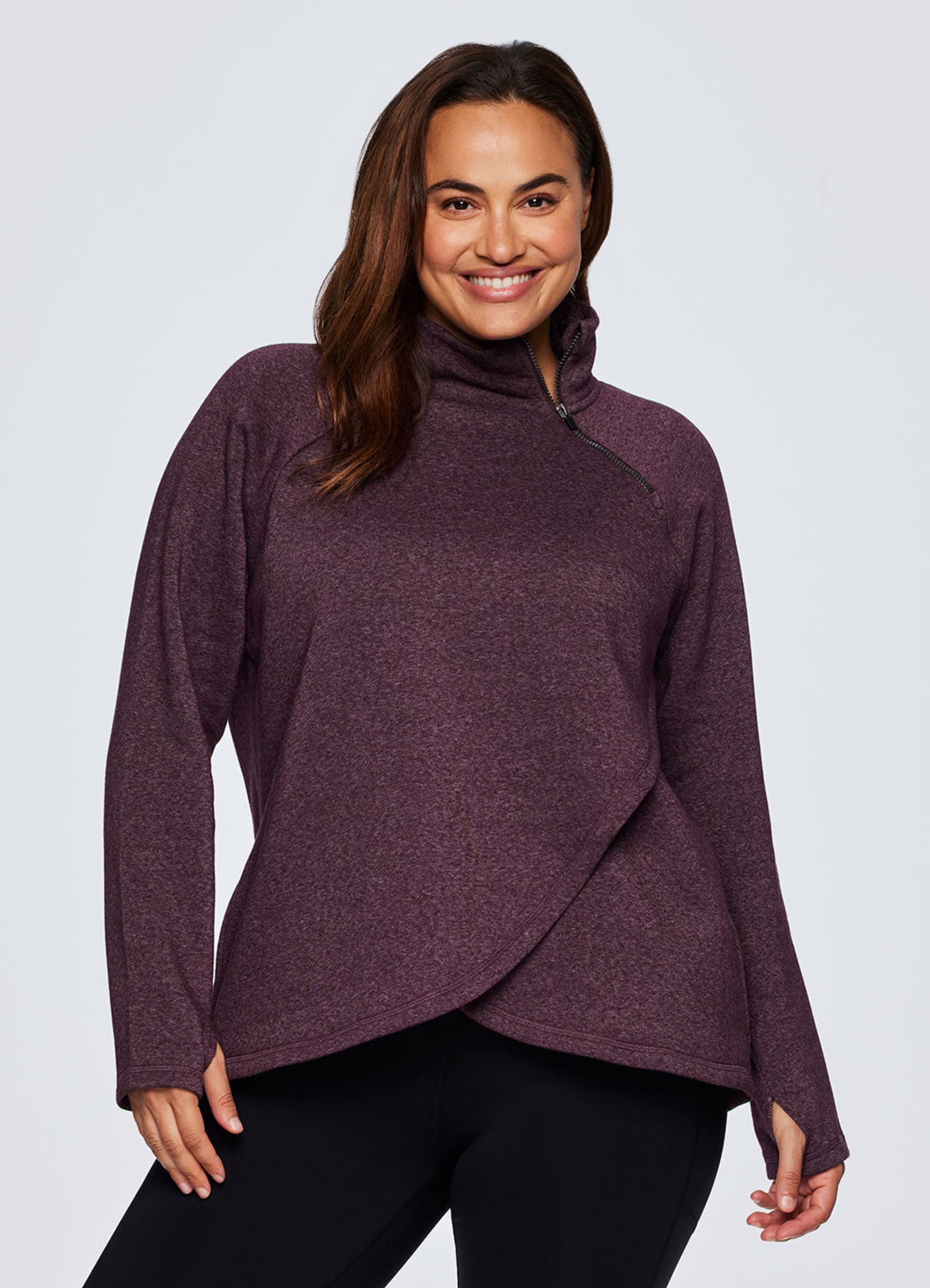 Plus Prime Ready To Roll Fleece Zip Mock Neck Pullover - RBX Active