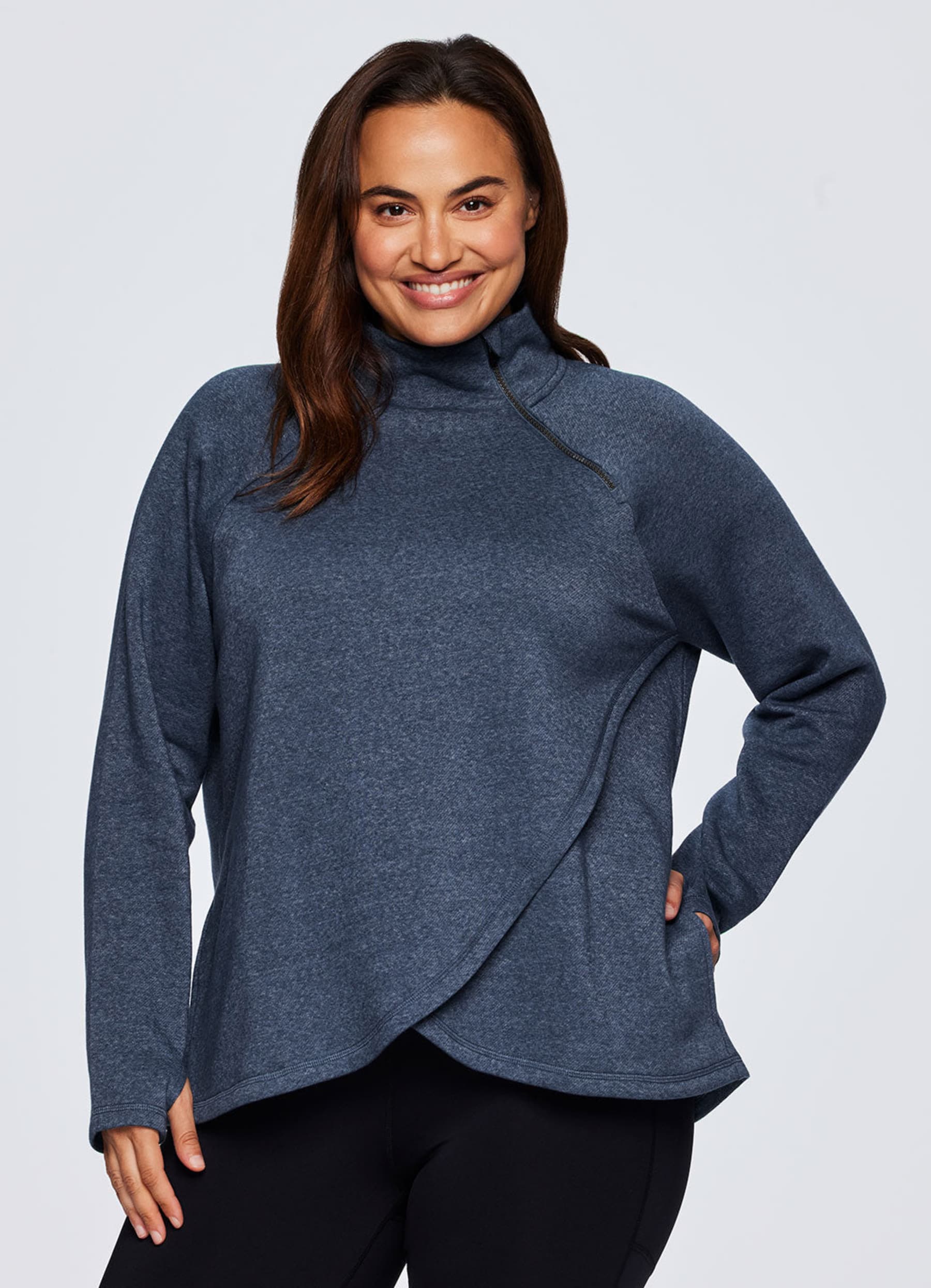 Plus Prime Ready To Roll Fleece Zip Mock Neck Pullover - RBX Active